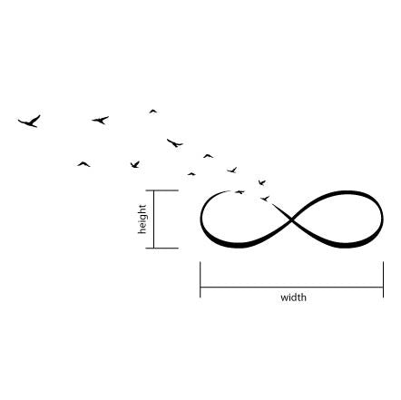 Infinity Love Decal with Flying Birds Wall Sticker - Fixate