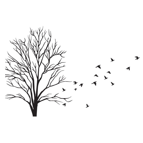 Small Wall Decal Tree Design & Birds - Wall Decals Australia - Fixate